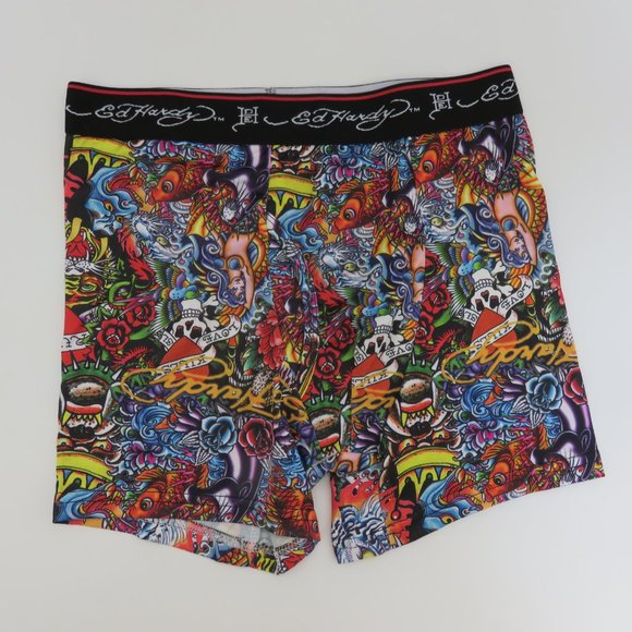 Ed Hardy | Underwear & Socks | J Ed Hardy Black Alloverprint Boxer ...
